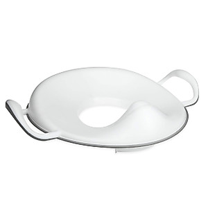 Nuby Easy Grip Safety Toilet Seat Trainer with Integrated Splash Guard for Toddlers & Kids, White, 1 Count