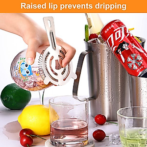16 Pieces Bar Strainers Bartender Strainer Cocktail Strainers Stainless Steel Drink Strainer silver Shaker Strainer Ice Bar Shelf Strainer for Bartenders Drinking Water Filtering