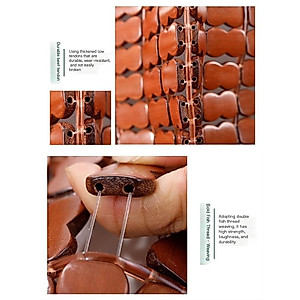 Double Cooling Bamboo Sleeping Mat, Foldable Carbonized Mahjong Mattress for Summer, Smooth Breathable Pad for Bedroom and Travel(Khaki,1.5 * 1.95m)