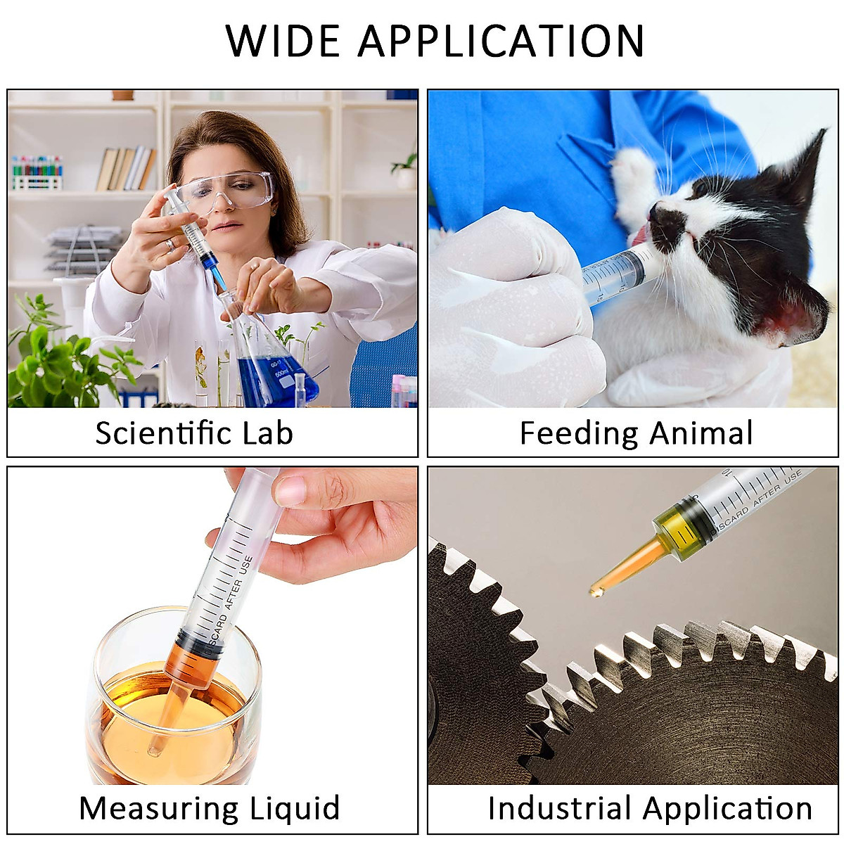 Nuanchu 8 Pieces Large Plastic Syringe Set, Animals Syringes Liquid Measuring Syringe Tools for Dispensing, Animals Feeding, Watering and Multiple Uses (20ml, 60ml,150ml)