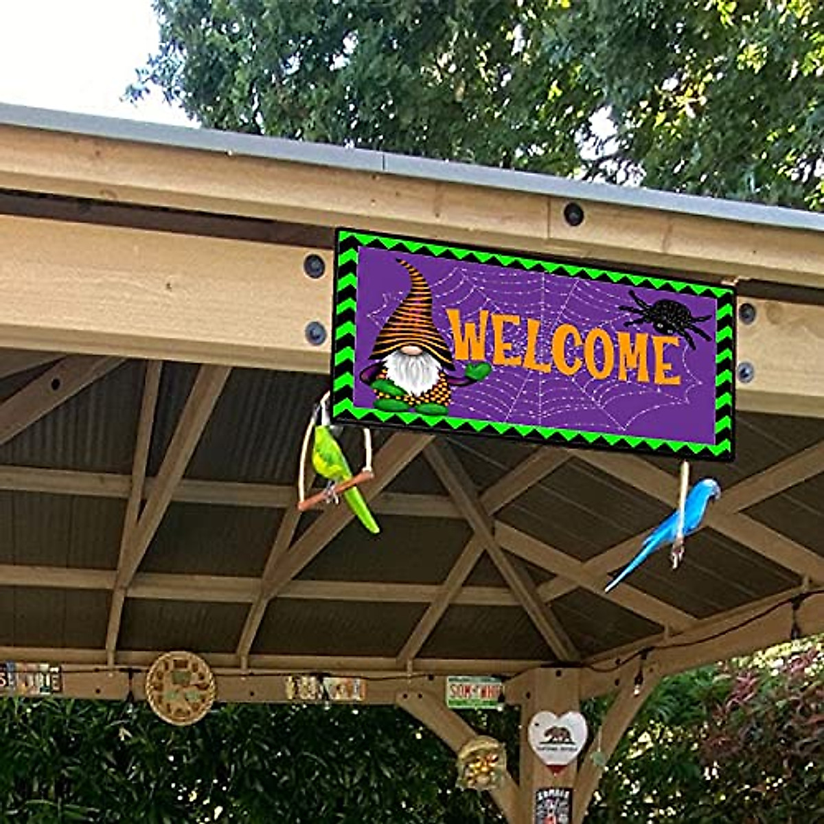 Halloween Decor Wall Welcome Hanging Garden Ornament Halloween Decorative Vintage Sign Home Decoration & Hangs