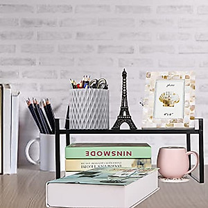 Tonxus Cabinet Pantry Shelf,Countertop Organizer,Heavy Duty Metal + Wood,Cupboard Stand Spice Rack,Under Sink Shelf,Organization and Storage for Kitchen Bathroom (Black)