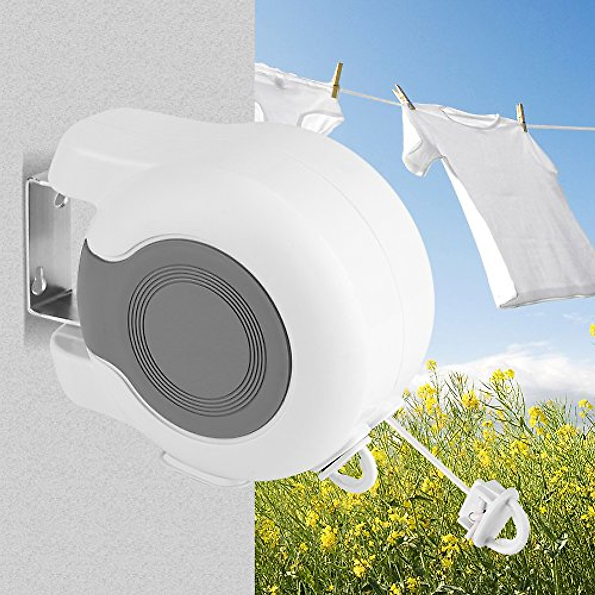 Semme Drying Clothes Line, Dual Retractable Washing Line Can Be Used As a Retractable Washing Line, and Airer Indoor and Outdoor