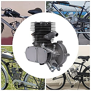 Futchoy 100cc 2-Stroke Bicycle Gasoline Engine Motor Kit Single Cylinder Air-Cooled Hydraulic Handle Motorized Bicycle Gas Engine Motor Kit for Bicycle Over 21 Inches Black
