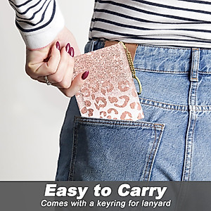 Nipichsha Womens Wallet, Small Credit Card Wallet for Women, Slim RFID Card Holder Wallet with 7 Card Slots & ID Window (Pink Gilt)