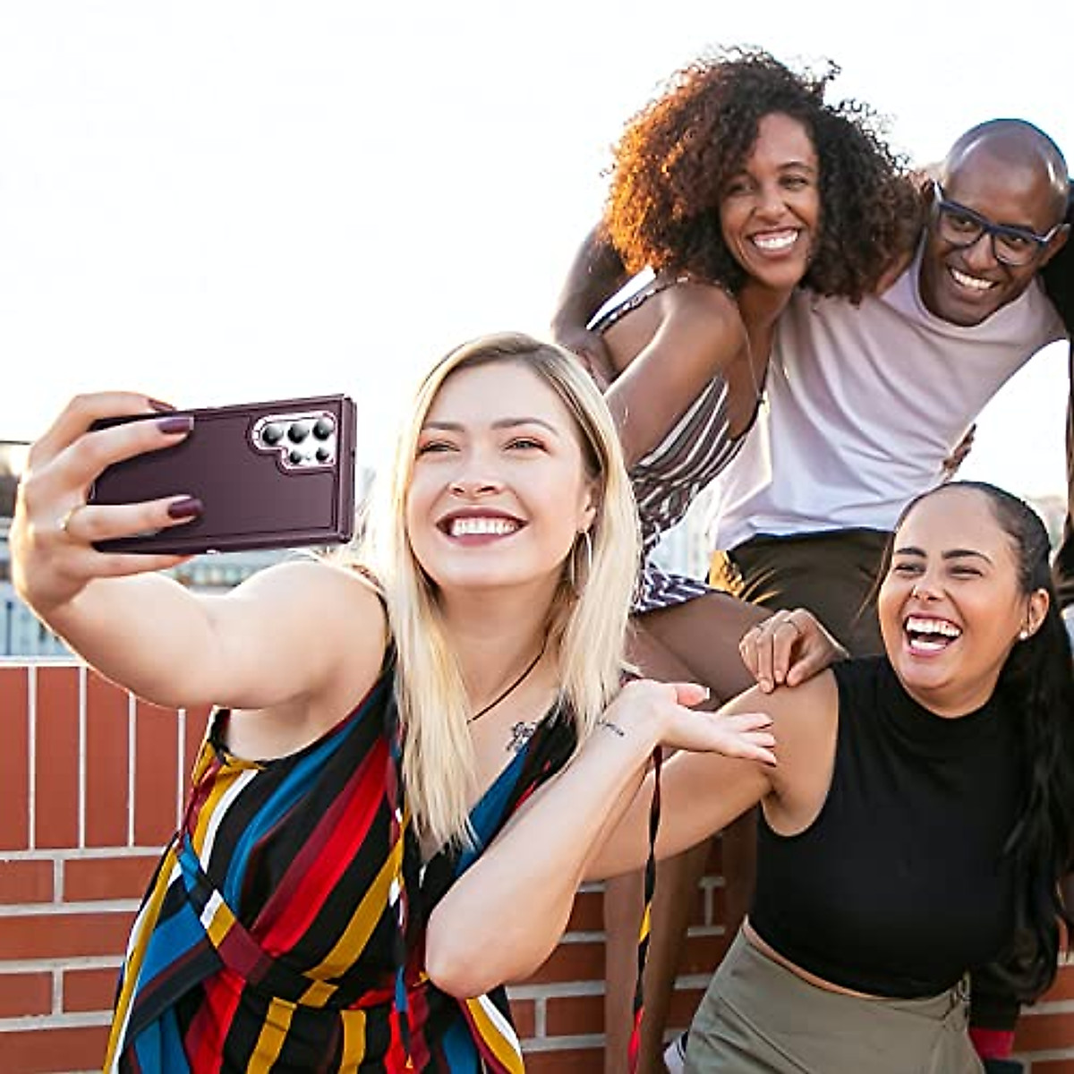 MYY for Galaxy S22 Ultra Case, Heavy Duty Shockproof Anti-Scratch Rugged Protective Case with Kickstand for Samsung Galaxy S22 Ultra 6.8 Inch 2022 (Fuchsia/Pink)