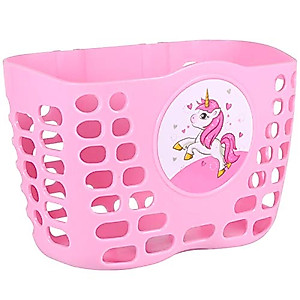 Toyvian Girls Bike Basket Kids Scooter Basket 2 kids basket basket for bike kids bike basket Cute Cartoon Storage Basket