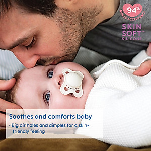 MAM Night Pacifiers 0-6 Months, Best for Breastfed Babies, Glow in the Dark, Baby Boy, 2 Count