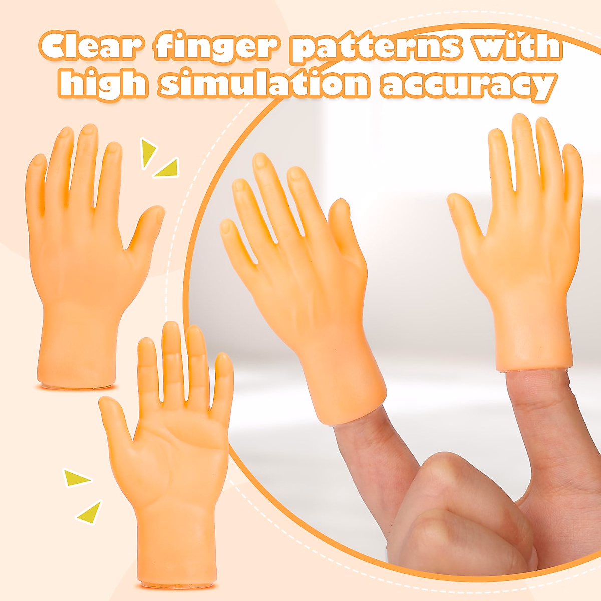 30 pcs Tiny Hands Finger Puppets, Mini Hands Little Small Hands Mini Thing Gag Performance Funny Fingers for Puppet Show Gifts Classroom Prizes Party Favors for Kids (7 Styles)