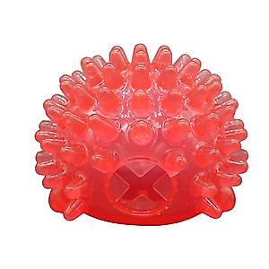 TPR Hedgehog Design Dog Treat Dispenser (red)