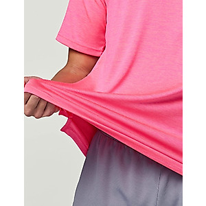 TSLA Men's Workout Running Shirts, Dry Fit Moisture Wicking T-Shirts, Sports Gym Athletic Short Sleeve Shirts, Hyper Dri Neon Pink, Small