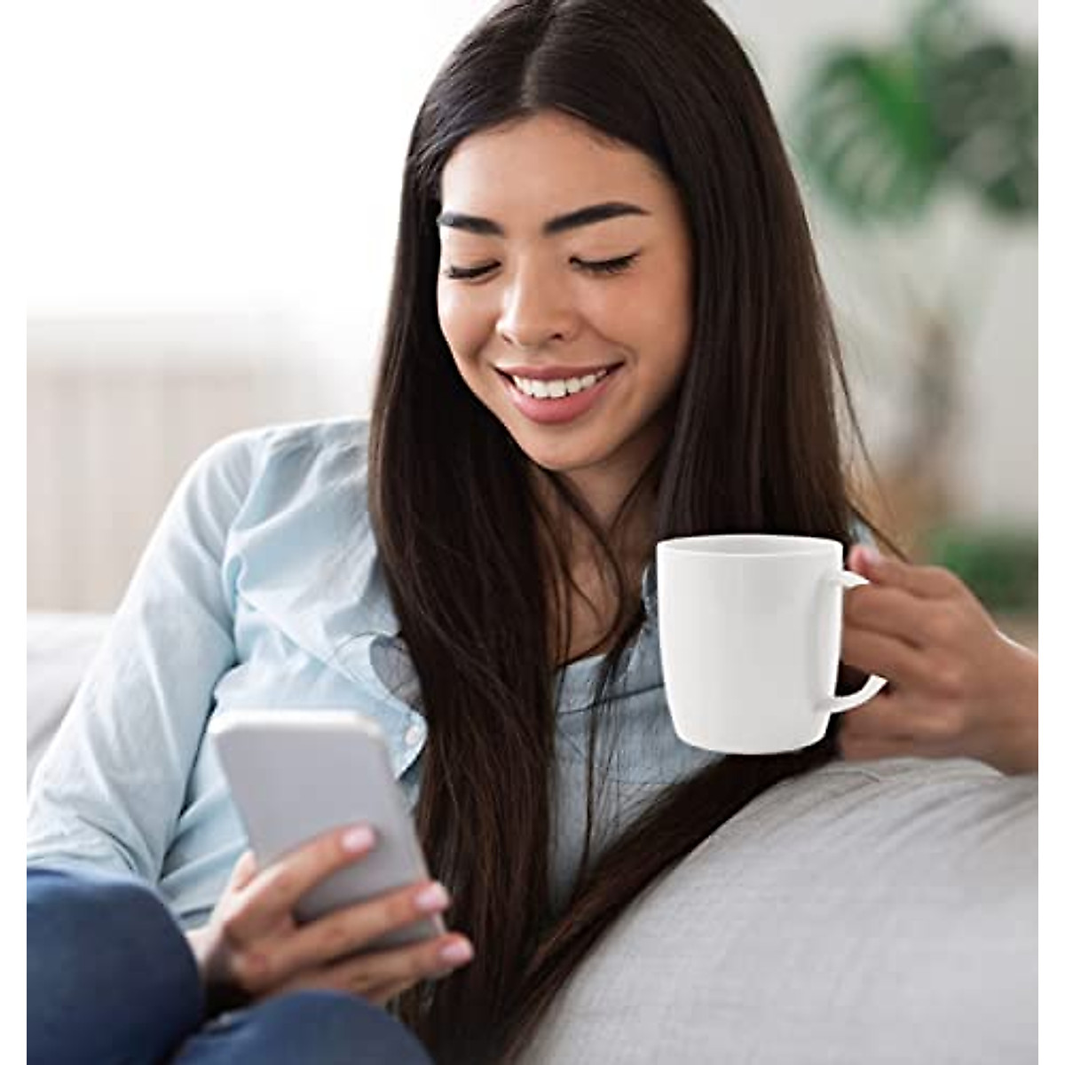 fulong Reusable Plastic Drinking Cup with Handle, BPA Free Microwave & Dishwasher Safe Food Grade PP 13 Ounce Coffee & Milk Mug Set of 5 (Pink)