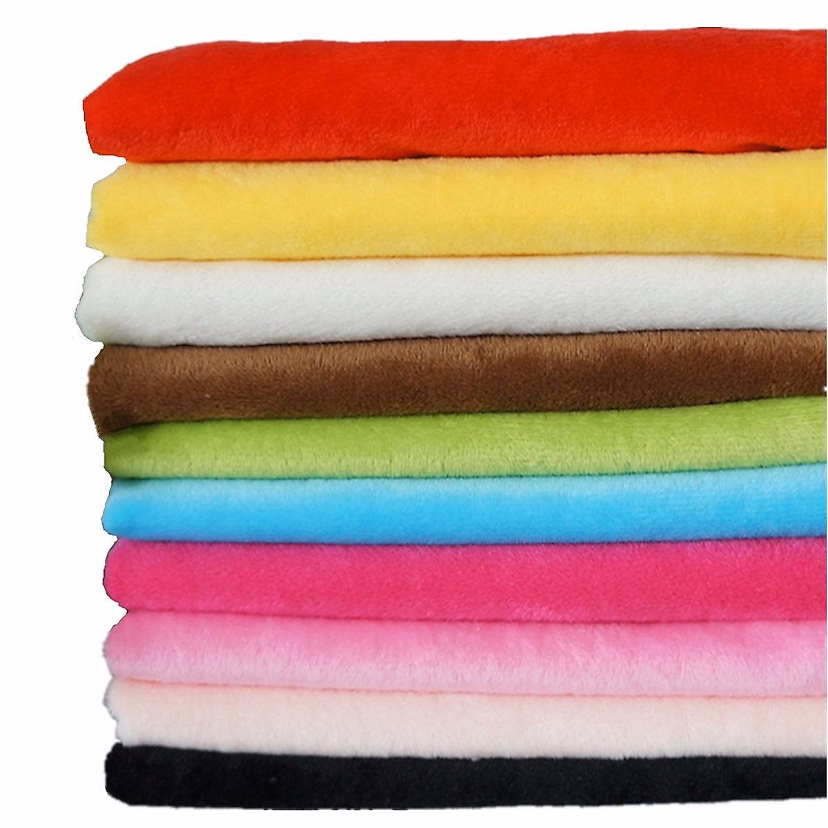 RayLineDo® 10PCS 50 * 50cm Solid Color Knitted Panne Velvet Fabric Anti Pill Fabric Patchwork Polyester Fleece Cloth for DIY Sewing Handmade Dolls