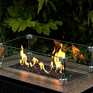 GASPRO 20lbs Fire Glass for Fire Pit, 1/4'' Reflective Tempered Glass Rocks for Fire Pit Table, Fireplace, Black