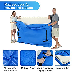 ELCAMO Mattress Bags for Moving Reusable Heavy Duty Tarp Mattress Storage Bag Twin Size with Handles Strong Zipper Closure Mattress Moving Bag Extra Thick Mattress Cover for House (Twin Size)
