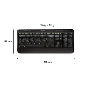 Logitech MK520 Wireless Keyboard and Mouse Combo — Keyboard and Mouse, Long Battery Life, Secure 2.4GHz Connectivity