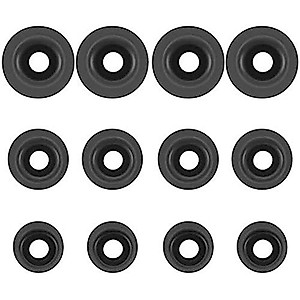 BLLQ 12 PCS Replacement Ear Gels Ear Buds Tips Eargels Eartips for Jabra Elite 75t Earbuds / Jabra Elite Active 65t Earbuds / Jabra Elite 65t Earbuds , S/M/L 3 Size 6 Pairs, Gray 75t Tips