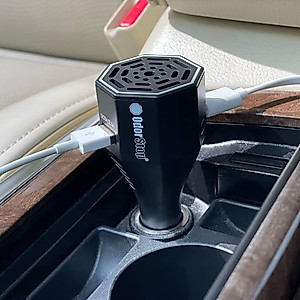 OdorStop Ozone Go Vehicle Deodorizer with Ozone, On/Off, and 2 USB Ports