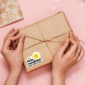 Cute Small Business Stickers,Funny Hello Sunshine Your Order is Here Business Stickers,Thank You Stickers, Packaging Stickers, Mail Envelopes Shipping Stickers for Small Business,500 PCS
