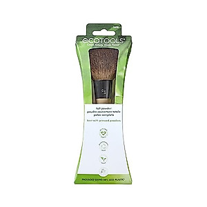 EcoTools Full Powder Brush, Fluffy Makeup Brush For Loose & Pressed Powder, Best For Setting Makeup, Large Brush Head With Soft, Synthetic Bristles, Eco-Friendly & Cruelty-Free, 1 Count
