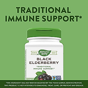 Nature's Way Black Elderberry, 1,150 mg per serving, 100 VCaps (Packaging May Vary)