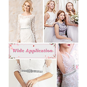 Sintege 3 Pcs Rhinestone Wedding Dress Belts Crystal Bridal Sash Belts Diamond Ribbon Belts for Women Bridal Bridesmaid