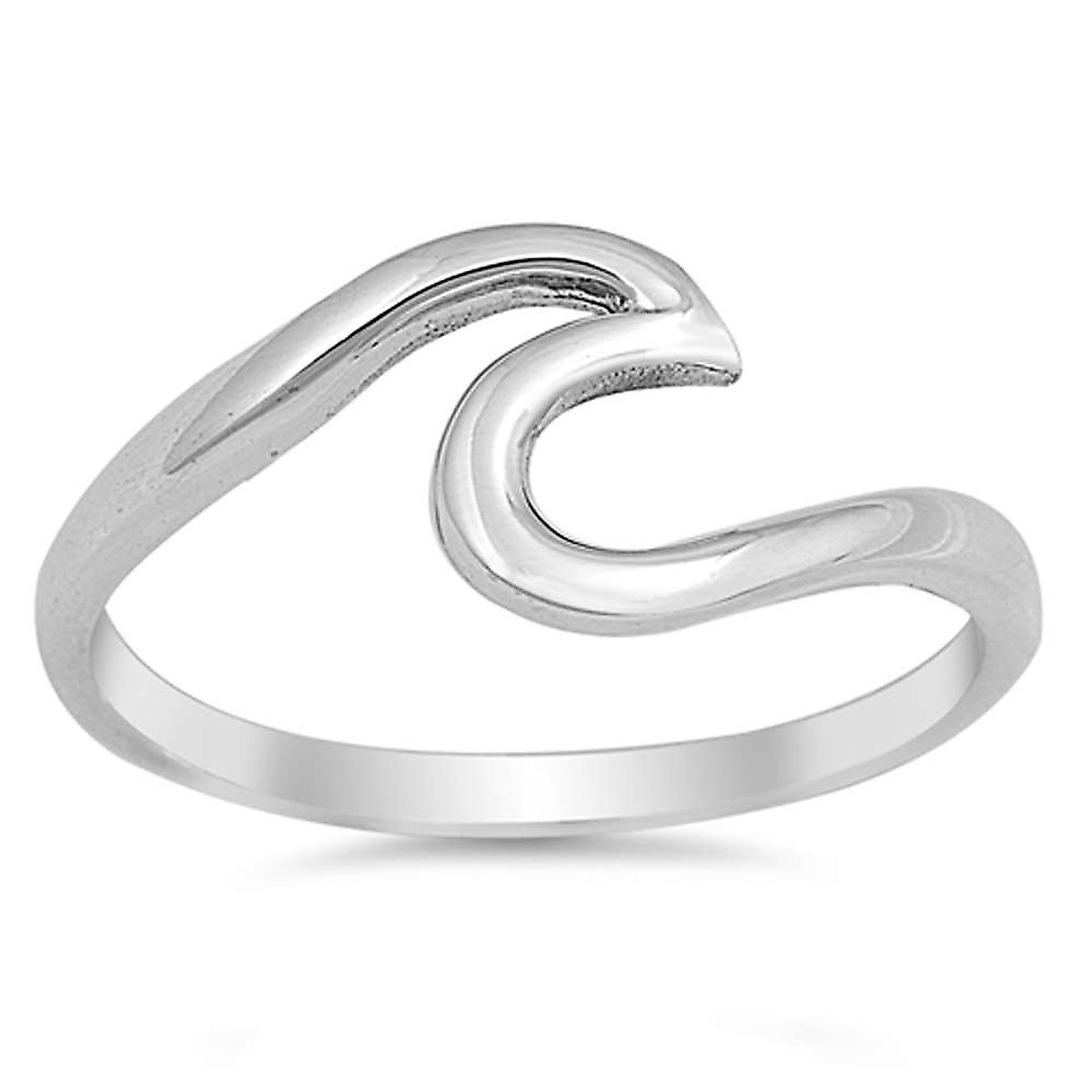 Oxford Diamond Co Wave Design .925 Sterling Silver Ring Size 9