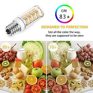 YUIIP E12 LED Bulb 5W Equivalent to 40W Halogen Bulb, Warm White 3000K, Candelabra Base E12 Light Bulbs for Ceiling Fan, Chandelier, Home Lighting, Non-dimmable, 6 Pack