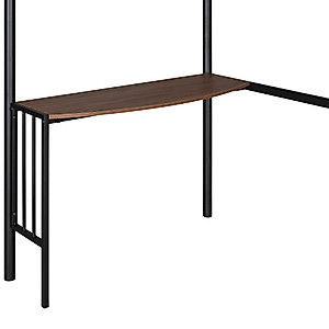 Harper & Bright Designs Metal Bunk Beds Twin Over Full Size,Bunk Beds with Desk, L Shaped Bunk Beds with Built-in Ladder, Full-Length Guardrail, No Box Spring Needed,Black