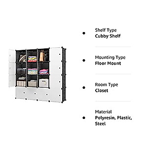 KOUSI Large Cube Storage - (16 Cubes) Organizer Shelves Clothes Dresser Closet Storage Organizer Cabinet Shelving Bookshelf Toy Organizer (56"x18"x56")
