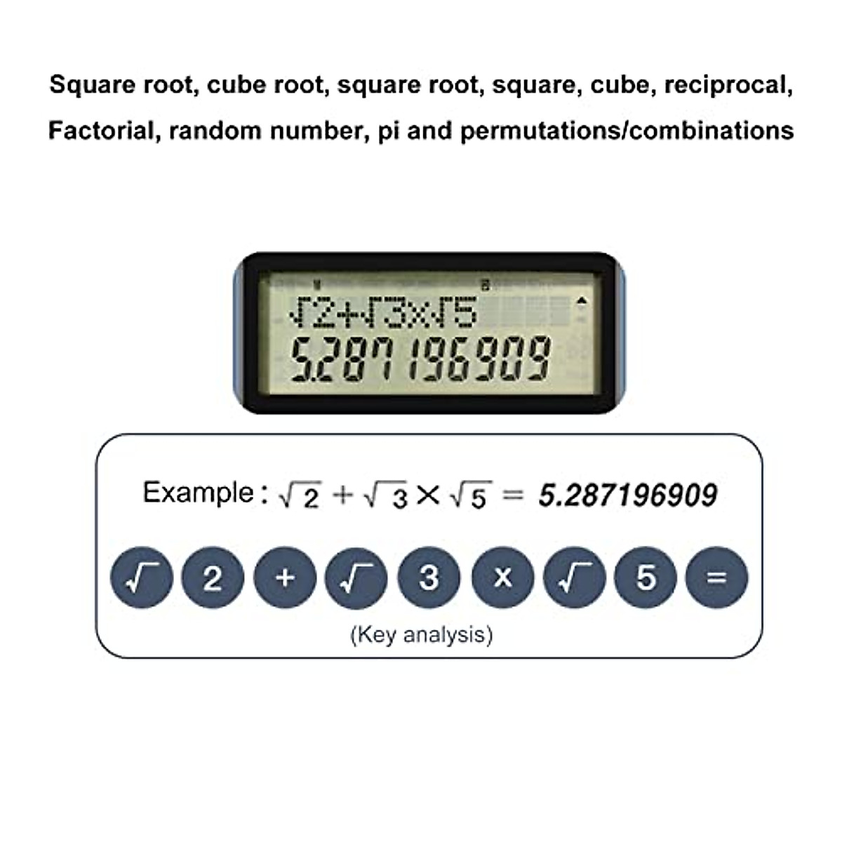 Altsuceser 2 Line Electronic Scientific Calculator 240 Functions Arithmetic Calculator Large Display Math Calculator for Student Teacher Classroom High School College School Business Offices Blue