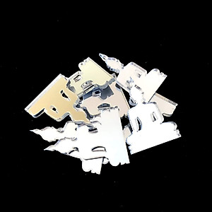 Super Cool Creations Buddha Shaped Crafting Mirrors, Set of 10, Many Colours, Shatterproof Acrylic, Orange, Pack of 10 x 9cm