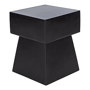 SAFAVIEH Outdoor Zen Black Mushroom Modern Concrete Accent Table