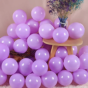 BEISHIDA 50Pcs Light Pueple Party Balloons 10 Inch Lavender Balloon Matte Latex Ballon White Round Balloons for Party Birthday Wedding Graduation Anniversary Baby Shower