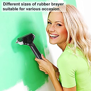 ZOEYES 4 Pack Rubber Brayer Roller, Vinyl Rubber Brayer, Ink Printmaking Roller Tool for Crafting, Painting, Ink Paint Block Stamping, Wallpapers, Gluing Application (2.4”, 4”, 5.9”, 7.9”) - Black