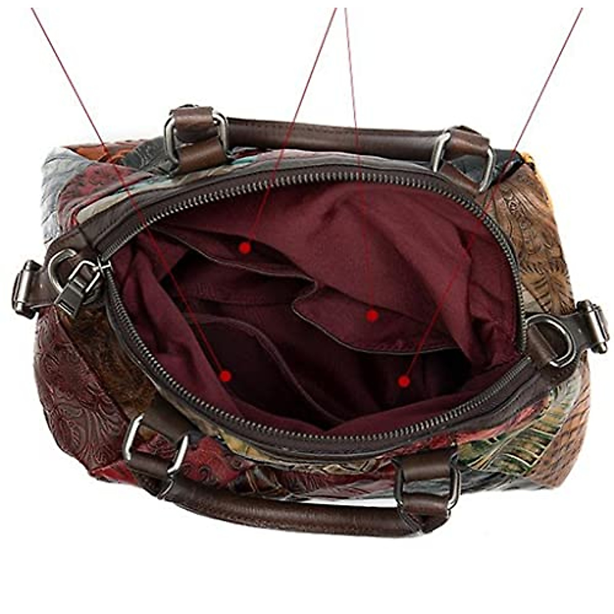 Eysee Shoulder Bags, Women Pouch Multicolor, Cowhide Leather Cossbody Bags