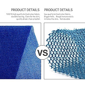 3 Pieces African Bath Sponge African Net Long Net Bath Sponge Exfoliating Shower Body Scrubber Back Scrubber Skin Smoother,Great for Daily Use(Blue,Black,Off-White)