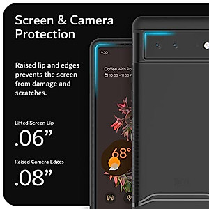 TUDIA DualShield Designed for Google Pixel 6 Case (2021), [Merge] Shockproof Military Grade Slim Heavy Duty Dual Layer Tough Protection for Pixel 6 Phone Case - Matte Black