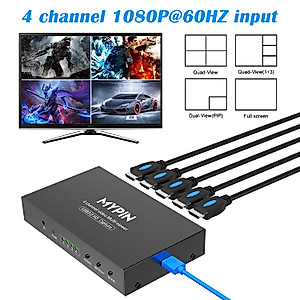 USB3.0 HDMI Video Capture Card, 4-Channel 1080P@60fps HDMI Game Caputre for Multi-Channel Live Streaming with Loop Out for Xbox One/ PS4/ Wii U/Nintendo Switch