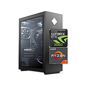 2021 Newest HP OMEN 25L Gaming Desktop PC, AMD 8-Core Ryzen 7 3700X(Up to 4.4GHz), GeForce RTX 3060 12GB, HyperX 16 GB DDR4 RAM, 1TB HHD+512GB PCIe NVMe SSD, Windows 10, RGB Lighting + Generic Mouepad