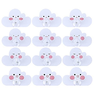 Cabilock 12pcs Cloud Hook Backpack Keychain Kids Backpack Hanger Cloud Wall Hanger Colgador De Llaves para Pared Cute Wall Hangers Decorative Wall Hook White Acrylic Child The Clouds Hat