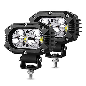 Rigidhorse 4 Inch Led Pod Lights 80W 8000LM 6500K Spot Fog Lights Xenon IP67 Waterproof White Super Bright Driving Light For Truck Boat Tractor ATV UTV 4X4, Pack Of 2