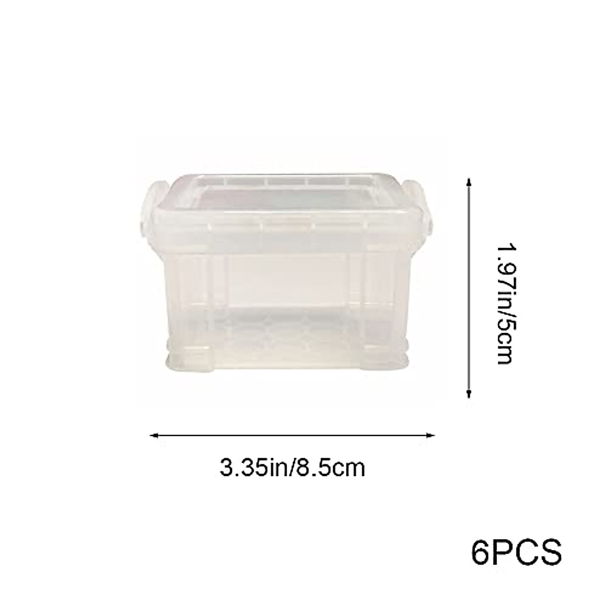 AOTISBAO 6 Pcs Mini Storage Boxes Plastic Storage Stackable Boxes with Lid Plastic Organiser Boxes for Organizing Snacks Toys