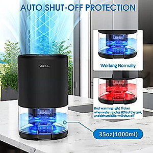 Dehumidifiers for Home, Upgraded 35oz Dehumidifier Up to 285 sq.ft with Auto-off, Sleep Mode, 7 Colorful Night Light, Quiet Portable Small Dehumidifiers for Bathroom, Bedroom, Basement, RV, Closet
