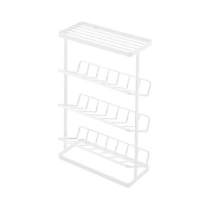 Yamazaki Home Tower Bath Rack - Bathroom Shower Storage Holder, Caddy Shelf Organizer - Medium, 17" - Steel - Holds Up to 9 Dispensers