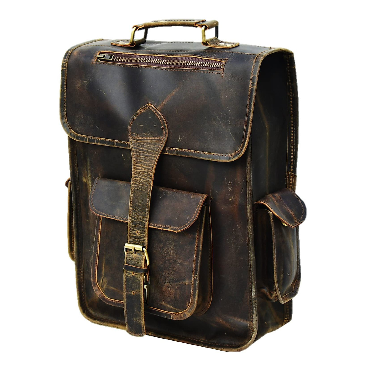 Satchel And Fable Leather Laptop Backpack Rucksack Vintage Handmade College Bag