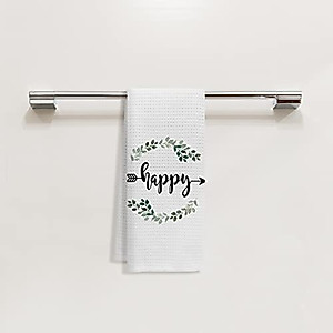 Happy Floral Kitchen Towels Dishcloths Hand Towels Beach Towel, Housewarming Towels Kitchen Towels Dish Towels Hand Towels,Gifts for New House New Apartment Family Women Men,Birthday Gifts for Girls
