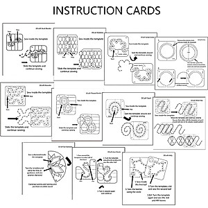 Quilting Templates ，11-Piece Set with Free Motion Quilting Rulers and Templates，Low Shank Machine Quilting Templates - Essential Quilting Supplies