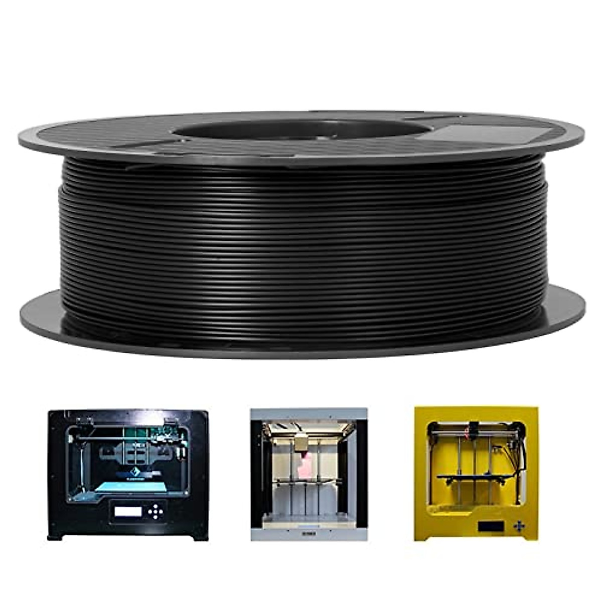 3D Printer Consumable, 1kg PLA Filament Smokeless Anti Clogging for Printing(Black)