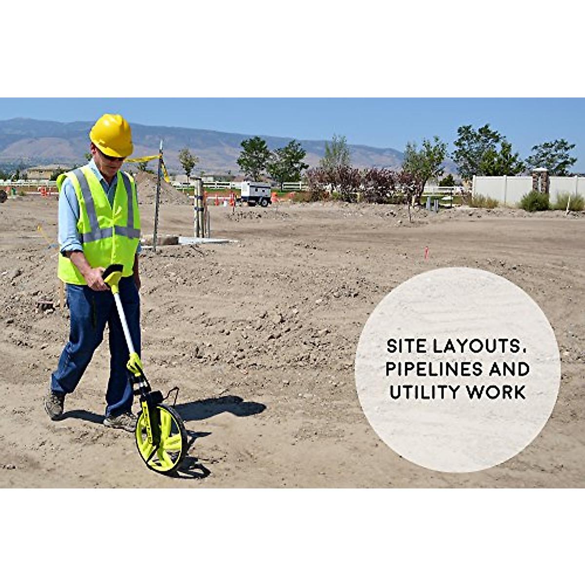 Calculated Industries #6575 DigiRoller Plus III 12.5 Inch Estimators Electronic Distance Measuring Wheel with Large Backlit Digital Display; Measure in Feet, Inches, Meters, Yards; FREE Carrying Pack